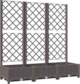 Zahradní květináč s mřížkou hnědý 120 x 40 x 121,5 cm PP 318262