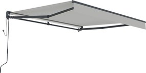 Elektrická markýza s LED osvětlením BestBerg BBSU-EL295LG / 295 x 250 cm / světle šedá