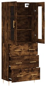 Skříň highboard kouřový dub 69,5 x 34 x 180 cm kompozitní dřevo - Default Title