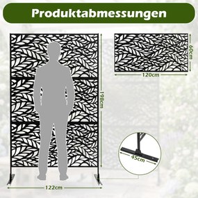Costway Zahradní zástěna pro soukromí volně stojící dělicí příčka