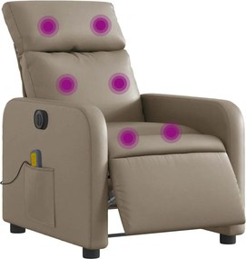 Elektrické masážní polohovací křeslo cappuccino umělá kůže 3206748