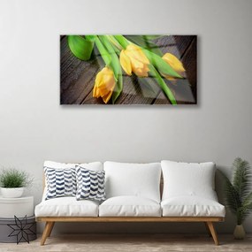 Obraz na skle Tulipány Květiny 120x60 cm