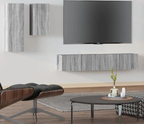 vidaXL 4dílný set TV skříněk kompozitní dřevo [3114624] Barva: šedá sonoma