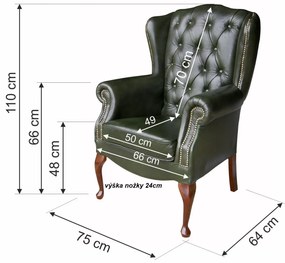 ASKONT Chesterfield Torino Kožené křeslo puncované