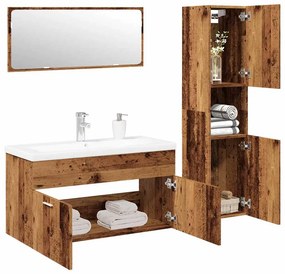 4dílná koupelnová sestava old wood kompozitní dřevo 3328599