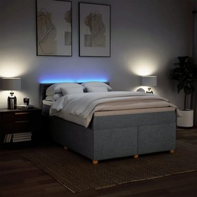 Box spring postel s matrací světle šedá 140 x 200 cm textil 3289017