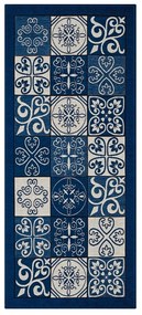 Modrý běhoun Floorita Maiolica, 55 x 115 cm