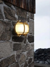 NOR 49031035 Venkovní nástěnné svítidlo Helford 12,5W E27 mosaz matná bílá - NORDLUX