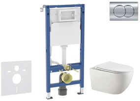 Geberit Duofix - Set předstěnové instalace, klozetu Gaia a sedátka softclose, tlačítko Delta01, lesklý chrom SANI11CA1136B