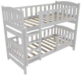 Vomaks Patrová postel PP 013 se zábranou Rozměr: 90 x 200 cm, Barva: barva bílá, Prostor mezi lůžky: 80 cm