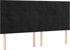 Box spring postel s matrací a LED černá 200x200 cm samet 3136145