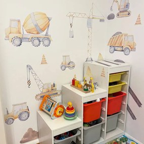 INSPIO Dětské samolepky na zeď pro kluky - Stavební stroje