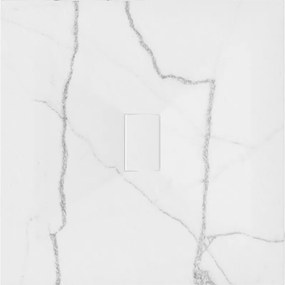 Mexen Hugo, čtvercová sprchová vanička, SMC, 100x100cm, imitace kamene-bílá, 42151010