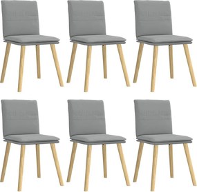 Jídelní židle 6 ks světle šedé textil 3315625