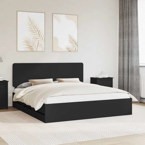 Rám postele se zásuvkou Černá 180 x 200 cm Inženýrské dřevo 3412568