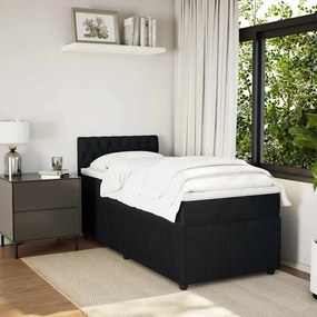 Box spring postel s matrací černá 80 x 200 cm samet 3289898