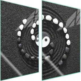 Skleněná ochranná deska na sporák 2x35x52 Kámen Tvrzené sklo 7v1