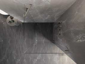 Mexen Lunar-B pravostranný výklopný sprchový kout 90 x 90 cm, čiré sklo, broušená ocel, 832-090-090-97-00-P