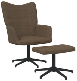 Relaxační křeslo se stoličkou hnědé textil,  327977 HangarStore.cz