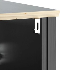 3dílná koupelnová sestava BERG černá masivní borové dřevo 3206501
