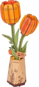 RoboTime 3D dřevěná skládačka Oranžový tulipán