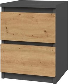 FALCO Noční stolek Malvína M2 antracit/dub artisan