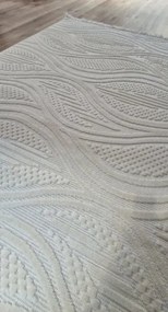 HU Krémově béžový moderní koberec TWIST CREAM 31204A Rozměr: 60x100 cm