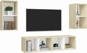 vidaXL Nástěnné TV skříňky 4 ks dřevotříska [3079871] Barva: Betonová šedá