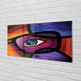 Obraz na skle eye image 125x50 cm