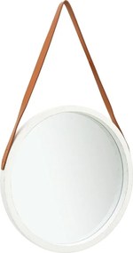 vidaXL Nástěnné zrcadlo s popruhem 50 cm [320367] Barva: Stříbrná