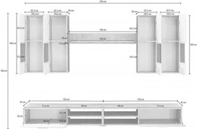 Obývací stěna TOP lesklá bílá