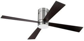 Zambelis 19138 stropní AC ventilátor s LED osvětlením, chrom, hnědé dřevo, ø124cm