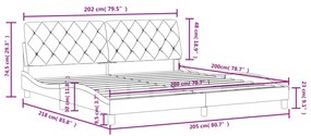 Rám postele s čelem modrý 200 x 200 cm samet