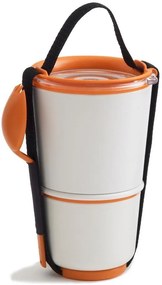 Svačinový box black+blum svačinový box lunchpot appetit 800ml, bílý/oranžový