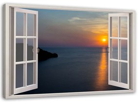 Gario Obraz na plátně Okno - západ slunce nad zálivem Rozměry: 60 x 40 cm