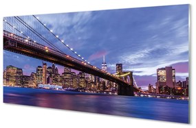 akrylový obraz Většina mrakodrapy sunset 125x50 cm