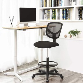 Síťová kancelářská židle, otočná židle s výškou sedáku 55-75 cm, černá