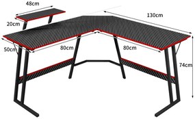 Herní stůl BG02 černý 130 cm