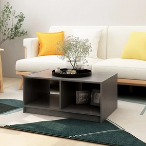 Konferenční stolek šedý 75 x 50 x 33,5 cm masivní borové dřevo - Default Title