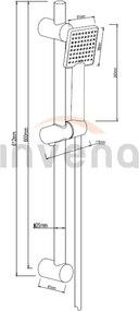 Invena Patras, sprchový sloup s 1-funkční ruční sprchovou hlavicí, INV-AU-31-Z04-G