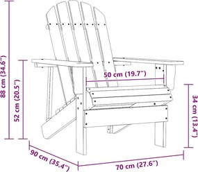 Zahradní židle Adirondack masivní jedlové dřevo oranžová 315878