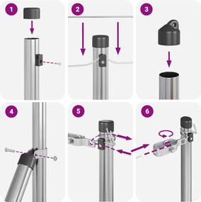 Zabudovaný plotový sloupek 26 ks Stříbrná 3350145