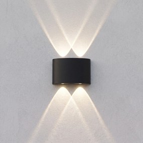 Toolight Toolight, JNH039-4G, venkovní LED nástěnné svítidlo nahoru/dolů, 4 LED, 12 W, 4000 K, IP44, černá matná, OSW-56230