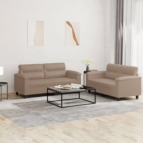 2dílná sedací souprava s poduškami cappuccino umělá kůže 3202366