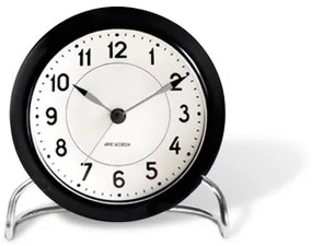 Stolní hodiny s budíkem Station Black 11 cm Arne Jacobsen Clocks