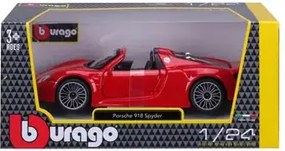 Bburago Plus Porsche 918 Spyder Red / měřítko 1:24