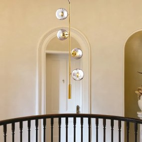 Lustr na lanku 4xE27/10W/230V zlatá