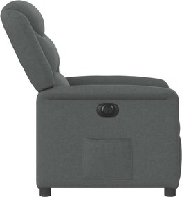 Elektrické polohovací křeslo tmavě šedé textil 3303175