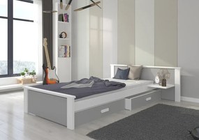 Postel s matrací ALDEX SHELF 200x90 – světle šedá