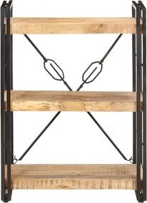 Knihovna se 3 policemi 60 x 30 x 80 cm masivní mangovník 320618